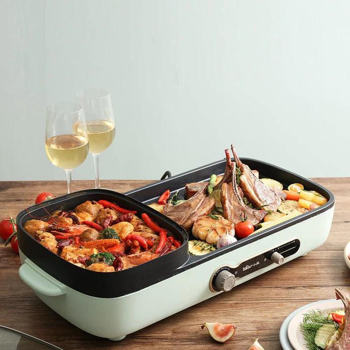Bear DKL-C16C2 Korean BBQ & Hot Pot | 2-in-1 | 3.4L | 1800W | Non-Stick ...